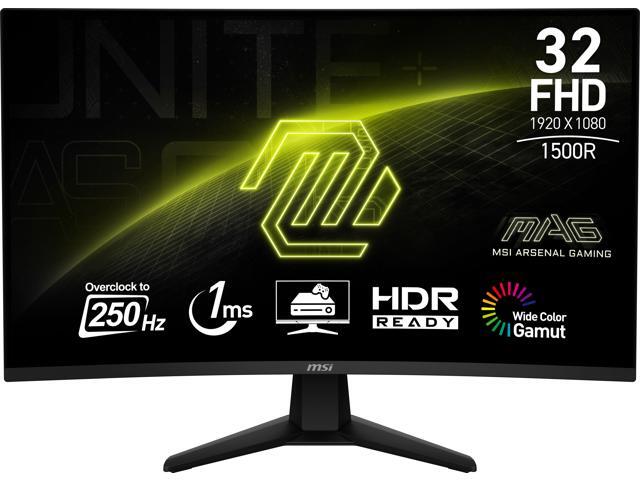 Msi Mag 32C6X 31.5 16:9 Full Hd 250Hz Curved Va Led Hdr Gaming Monitor  Metallic Black - Metallic black