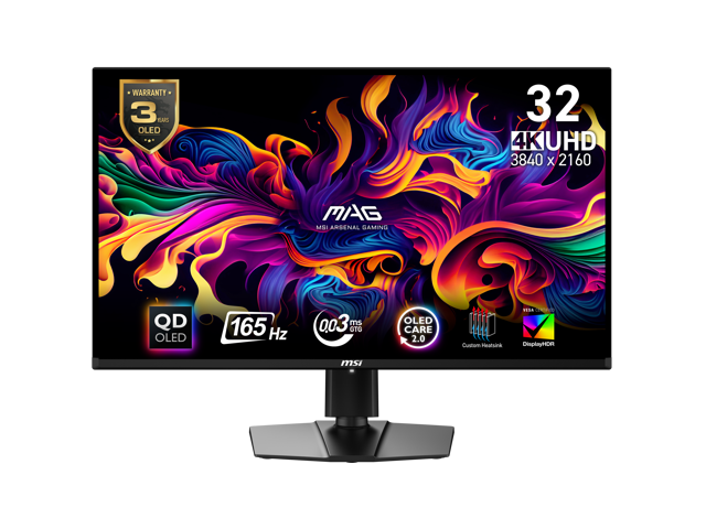 Msi Mag 321UP Qd-oled 31.5" 16:9 4K Ultra Hd 165Hz Gaming Monitor - Metallic black