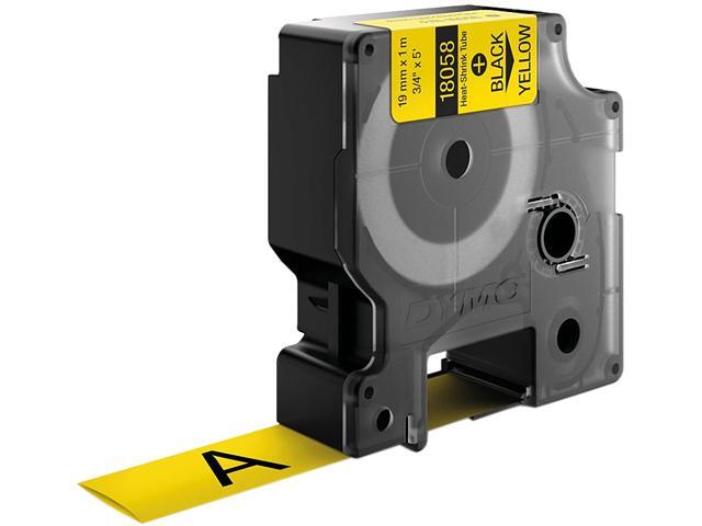 Click here for Dymo 18058 IND Heat-Shrink Tube 3/4  Black on Yell... prices