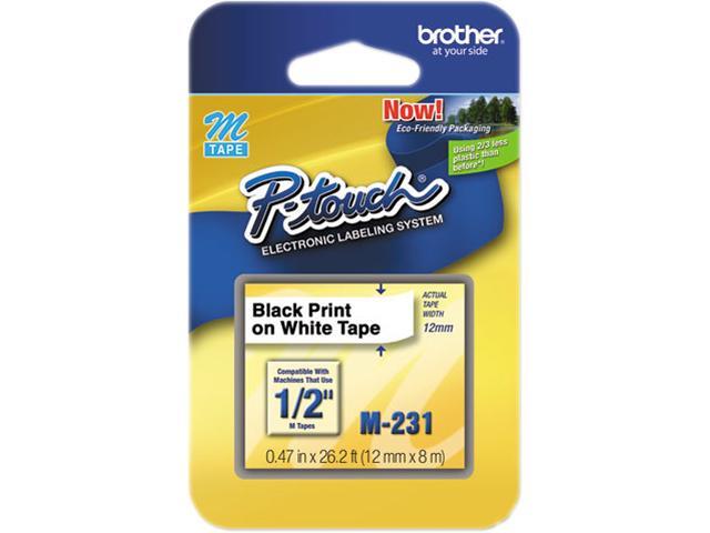 Click here for Brother 12mm (1/2) Black on White Non-Laminated Ta... prices
