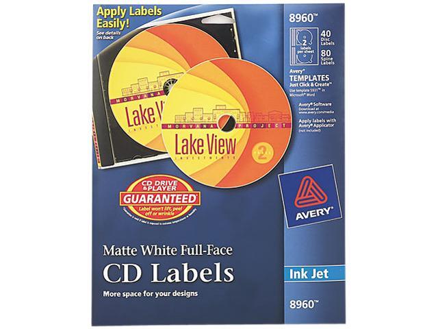 Click here for Inkjet Full-Face CD Labels Matte White 40/Pack prices