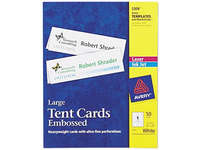 Click here for Avery Large Tent Cards  Uncoated  Embossed  Two-Si... prices