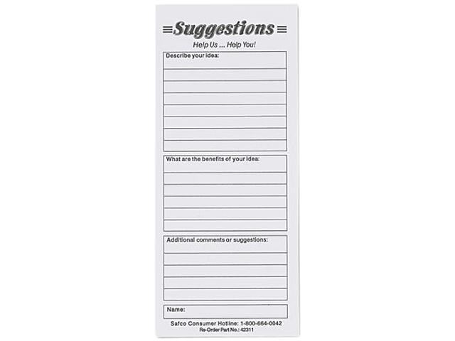Click here for Safco 4231 Suggestion Box Cards  3-1/2 x 8  White... prices