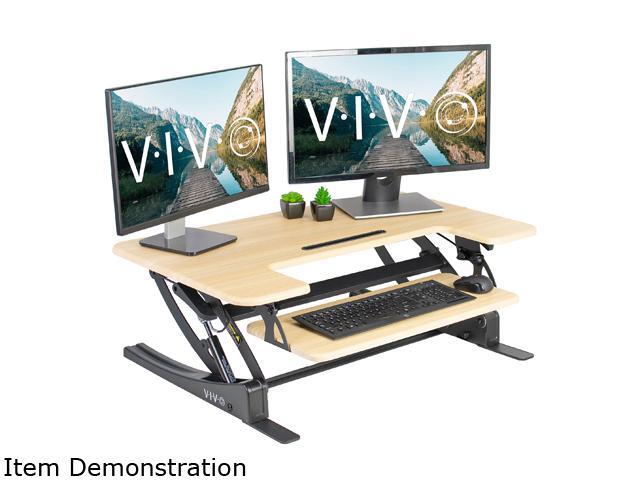 Click here for VIVO Light Wood Height Adjustable Standing Desk Mo... prices