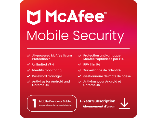 Click here for McAfee Mobile Security (Android/iOS) - 1 Year Subs... prices