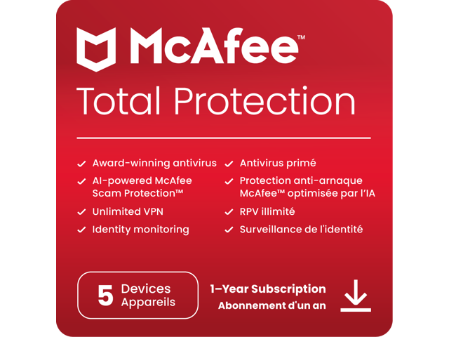 Click here for McAfee Total Protection 5 Device (Windows/Mac/Andr... prices