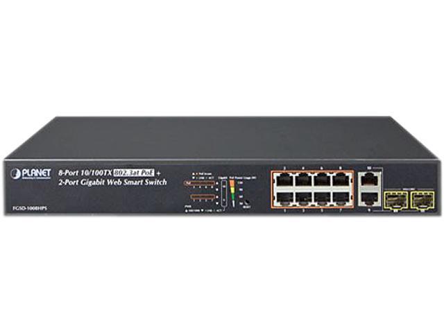 Click here for Planet FGSD-1008HPS 8-Port 10/100TX 802.3at PoE +... prices