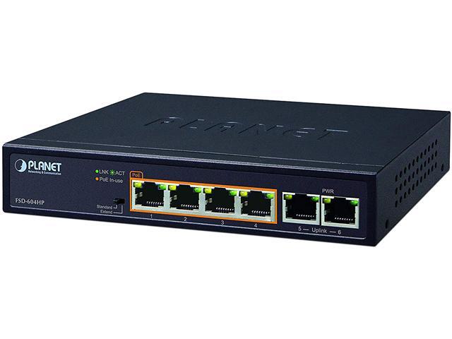Click here for PLANET FSD-604HP 4-Port 10/100TX 802.3af/at PoE +... prices