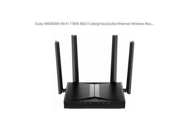 Click here for Cudy WR3600H Wi-Fi 7 IEEE 802.11 a/b/g/n/ac/ax/be... prices