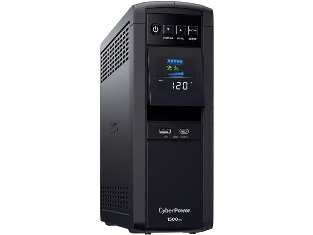 CyberPower CP1500PFCLCD PFC Sinewave UPS Systems - 1500VA/1000W  120 VAC  NEMA 5-15P  Mini-Tower  Sine Wave  12 Outlets  LCD  PowerPanel