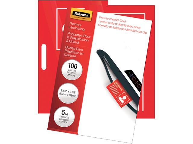 Click here for 52016 Fellowes Glossy Pouches - ID Tag punched  5... prices