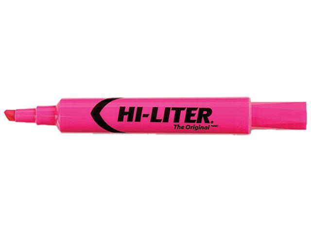 HI-LITER 24010 Desk Style Highlighter  Chisel Tip  Fluorescent Pink Ink  12/Pk
