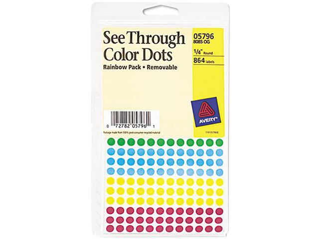 Click here for Avery 05796 See-Through Removable Color Dots  1/4... prices