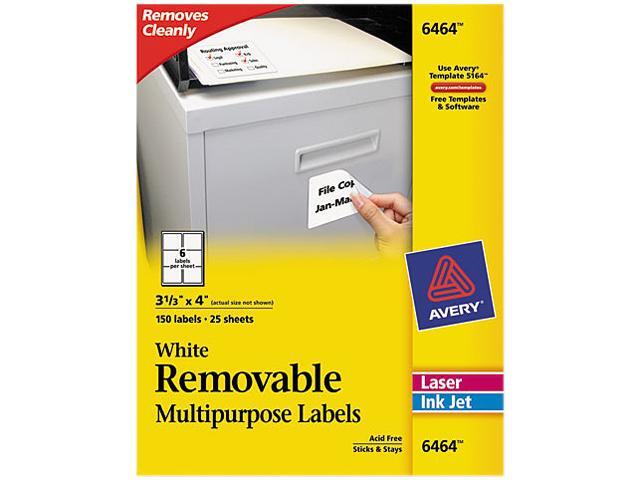 Click here for Avery 6464 Removable Inkjet/Laser ID Labels  3-1/3... prices
