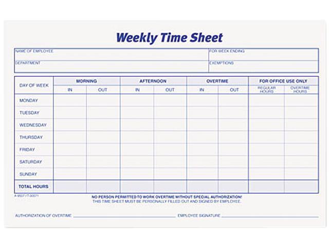 Click here for Tops 30071 Weekly Time Sheets  5-1/2 x 8-1/2  100/... prices