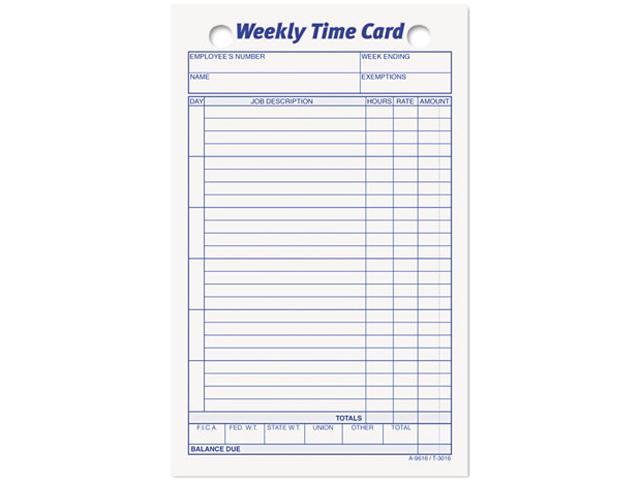 Click here for Tops 3016 Employee Time Card  Weekly  4-1/4 x 6-3/... prices