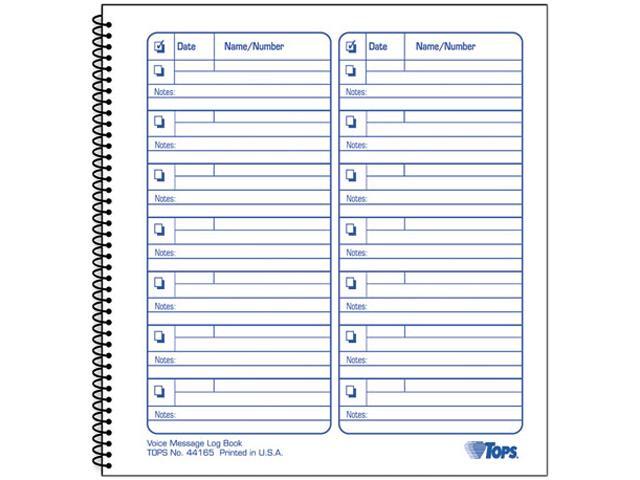 Click here for Tops 44165 Voice Mail Log Book  8-1/2 X 8-1/4  1 4... prices