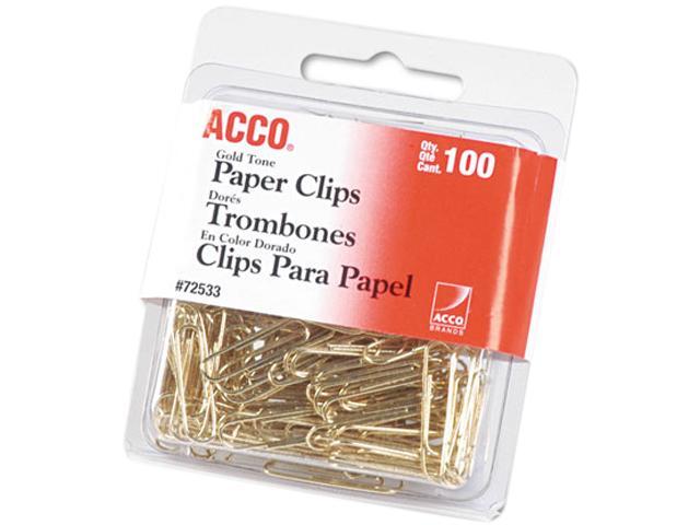 Click here for Acco 72533 Paper Clips  Wire  No. 2  1-1/8  Gold T... prices