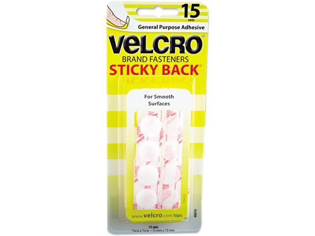 Velcro 90069 Sticky-Back Hook and Loop Dot Fasteners on Strips  5/8 dia.  Black  15 Sets/Pack