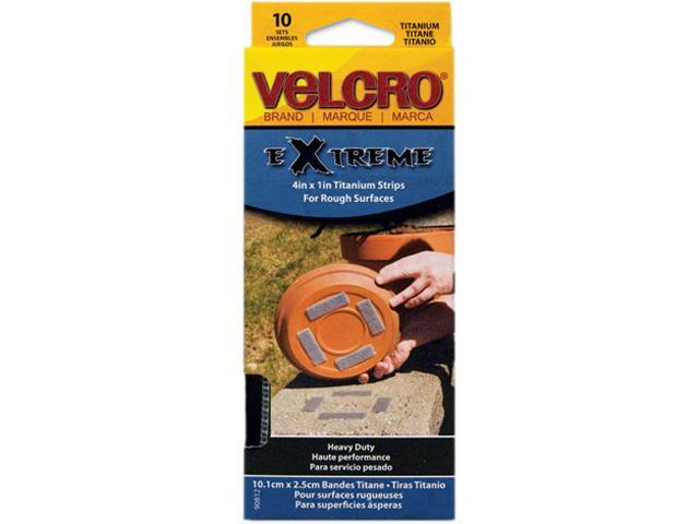 Velcro 90812 Extreme Indoor/Outdoor Hook and Loop Fasteners  1 x 4 Strips  10/Pack