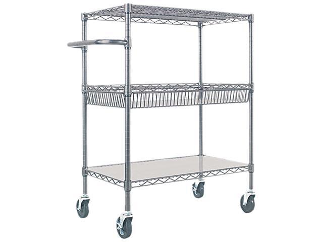 Click here for Alera Three-Tier Wire Rolling Cart  30w x 18d x 40... prices
