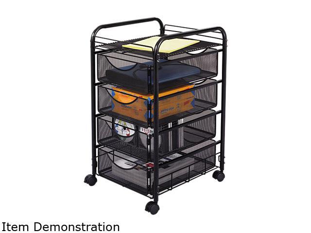 Click here for Safco Onyx Mesh Mobile File w/Four Supply Drawers... prices