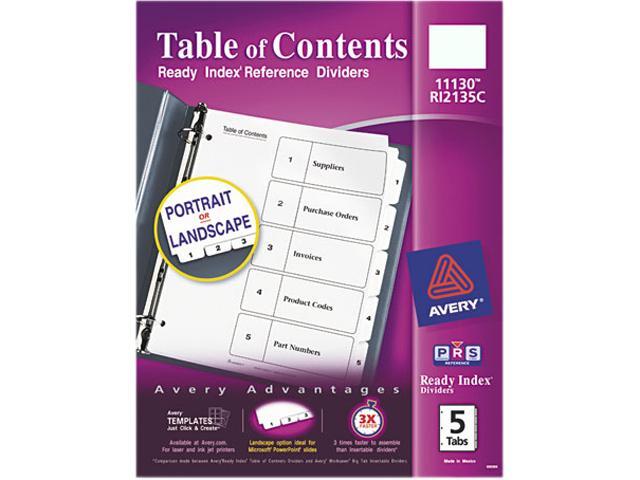 Click here for Avery 11130 Ready Index Classic Tab Titles  5-Tab... prices