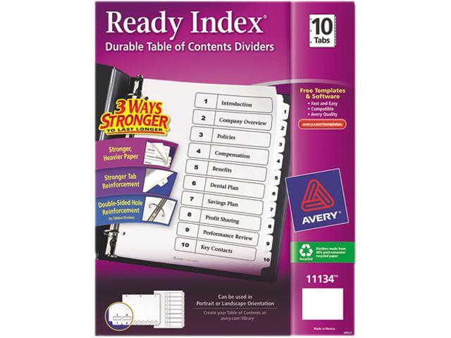 Click here for Avery Ready Index Customizable Table of Contents B... prices
