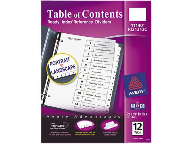 Click here for Avery 11140 Ready Index Classic Tab Titles  12-Tab... prices