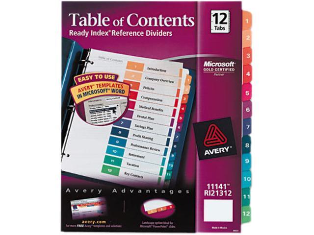 Click here for Avery Ready Index Customizable Table of Contents M... prices