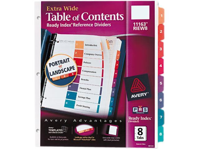 Click here for Avery 11163 Extra-Wide Ready Index Dividers  8-Tab... prices