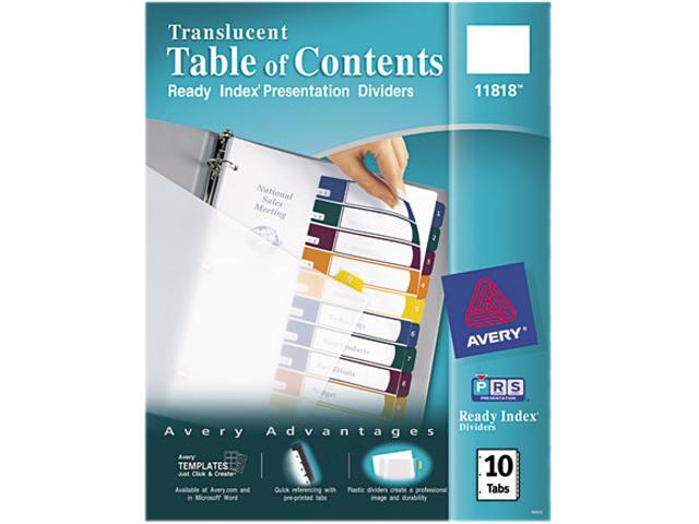 Click here for Avery 11818 Ready Index Table/Contents Dividers  1... prices