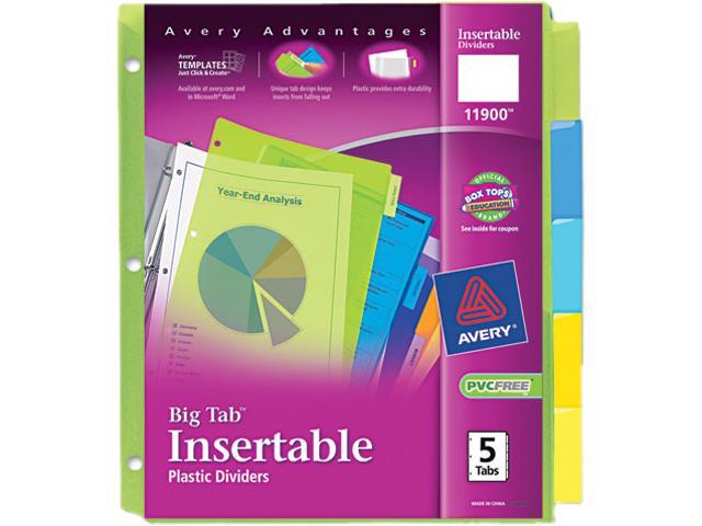 Click here for Avery Insertable Big Tab Plastic Dividers 5-Tab Le... prices