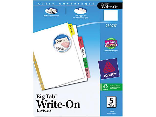 Click here for Avery 23076 Big Tab Write-On Dividers w/Erasable L... prices