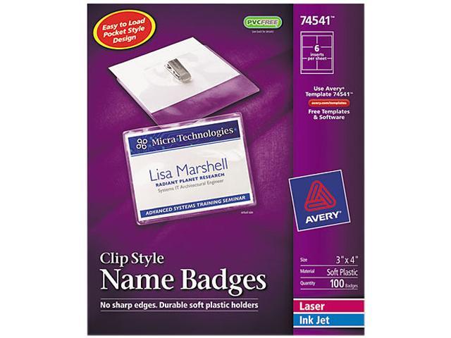 Click here for Avery Laser/Inkjet Clip Style Name Tag Kits prices