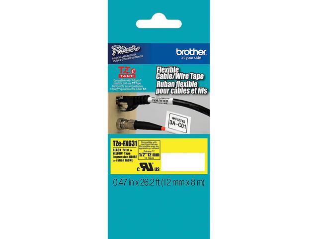 Click here for Brother TZEFX631 Black on Yellow Flexible ID Tape... prices