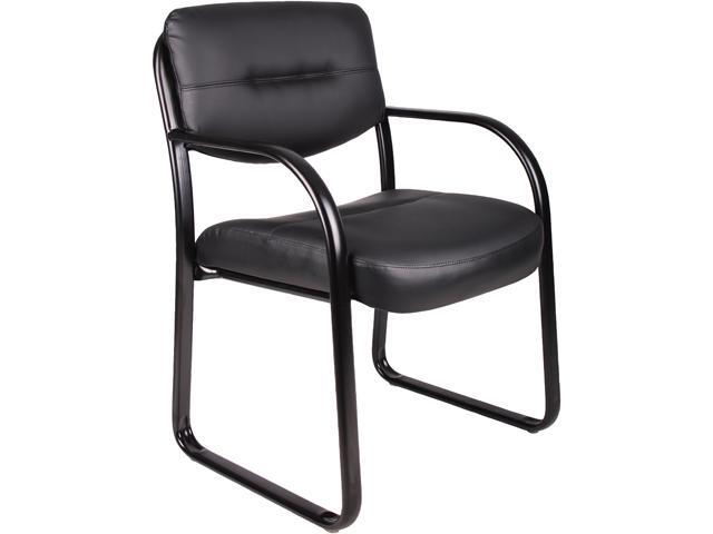 Click here for BOSS Leather Sled Base Side Chair W/ Arms (B9529) prices