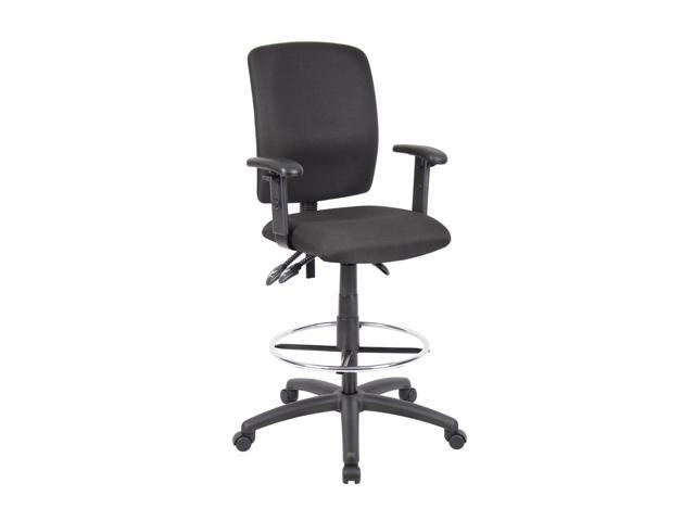 Boss Office Products Multi-Function Drafting Stool With Adjustable Arms - Black