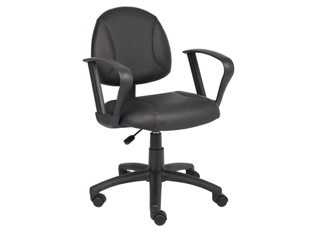 Click here for BOSS Black Posture Chair with Loop Arms (B307) prices