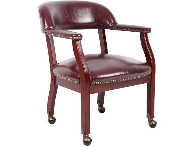 Click here for BOSS Burgundy Captains Chair W/ Casters (B9545-BY) prices