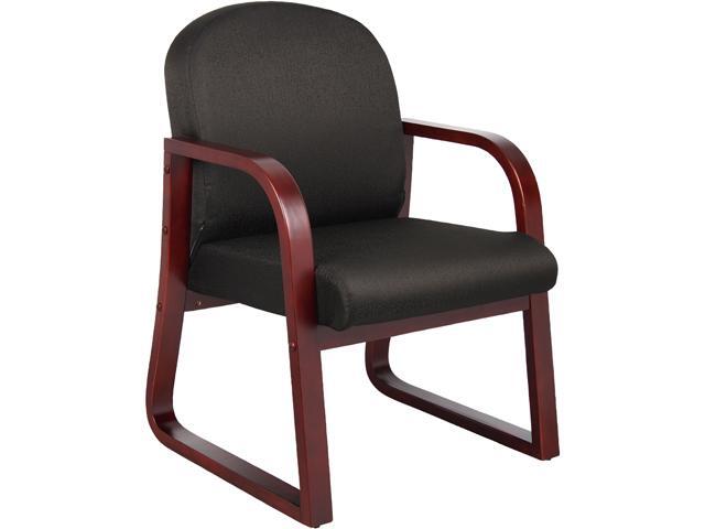 Click here for BOSS Black Fabric Wood Reception Chair (B9570-BK) prices