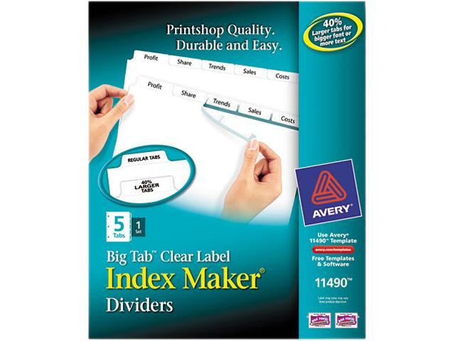 Click here for Avery 11490 Big Tab Index Maker Clear Label Divide... prices
