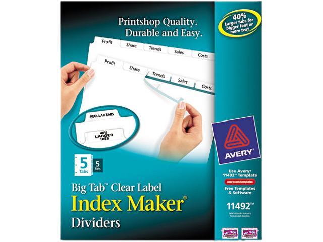 Click here for Avery 11492 Big Tab Index Maker Clear Label Divide... prices