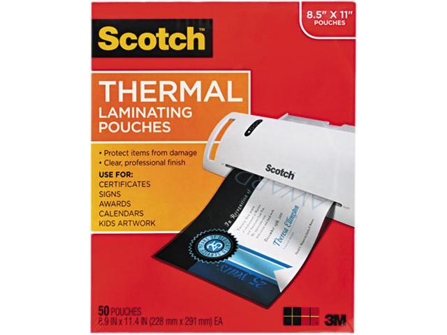 3M Scotch TP3854-50 8.5 x 11 Letter Size Thermal Laminating Pouches  3 mil  50/pack