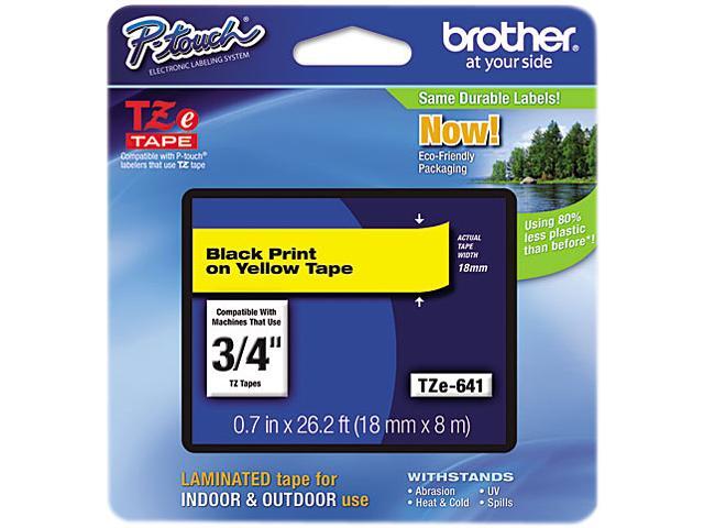 Click here for Brother TZE641 18 mm (0.70) Black on Yellow tape f... prices