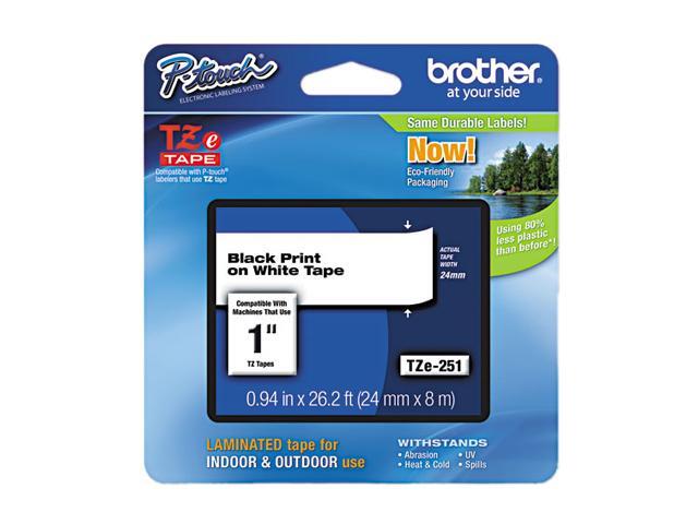 Click here for Brother 24mm (1) Black on White Laminated Tape (8m... prices