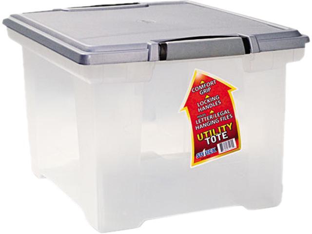 Click here for Storex 61530U01C Portable File Tote w/Locking Hand... prices