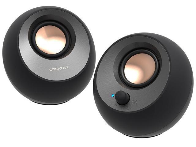 Creative Pebble V3 2.0 Bluetooth Speaker System - 8 W RMS - Black - Desktop - 100 Hz to 17 kHz - USB