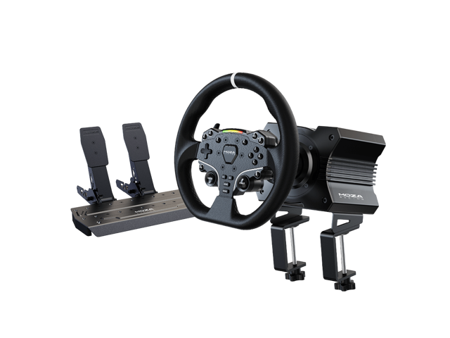 Moza R5 Racing Simulator Bundle – 5.5Nm Direct Drive Wheel Base  Es Steering Wheel  and Sr-p Lite Pedals - Black