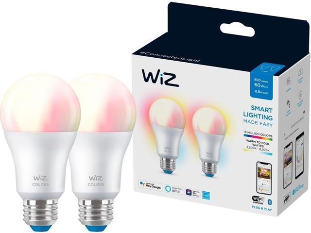 Click here for Wiz 603639 Color 8.8W A19 E26 WiFi 2-Pack Smart Bu... prices